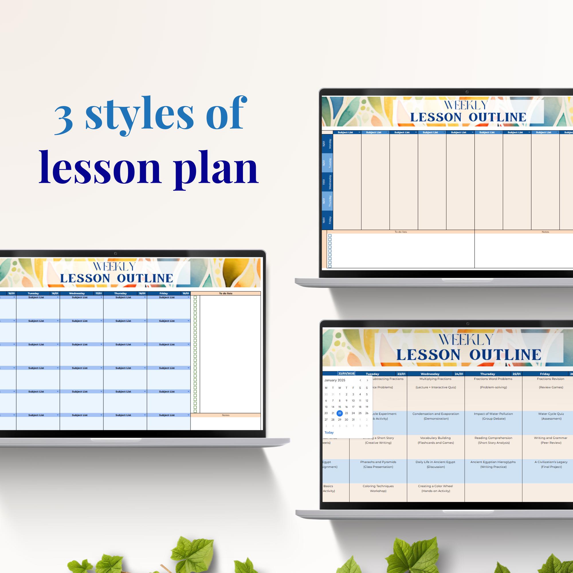 Digital Teacher Planner Google Sheets | Aesthetic Lesson Organizer ...