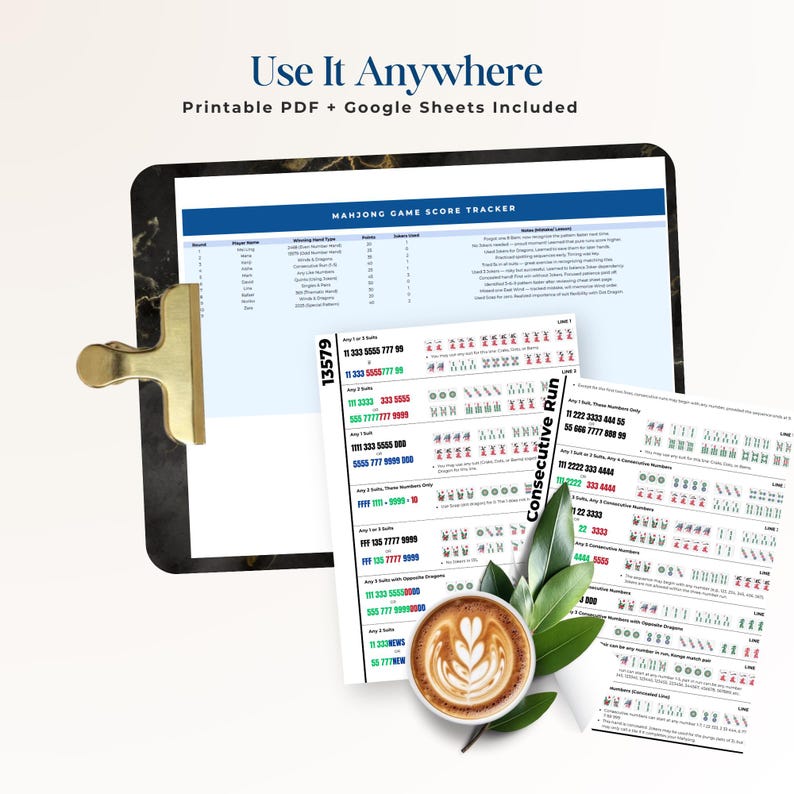 2025 Mahjong Beginner Cheat Sheet and Practice Tracker | Learn Mahjong ...