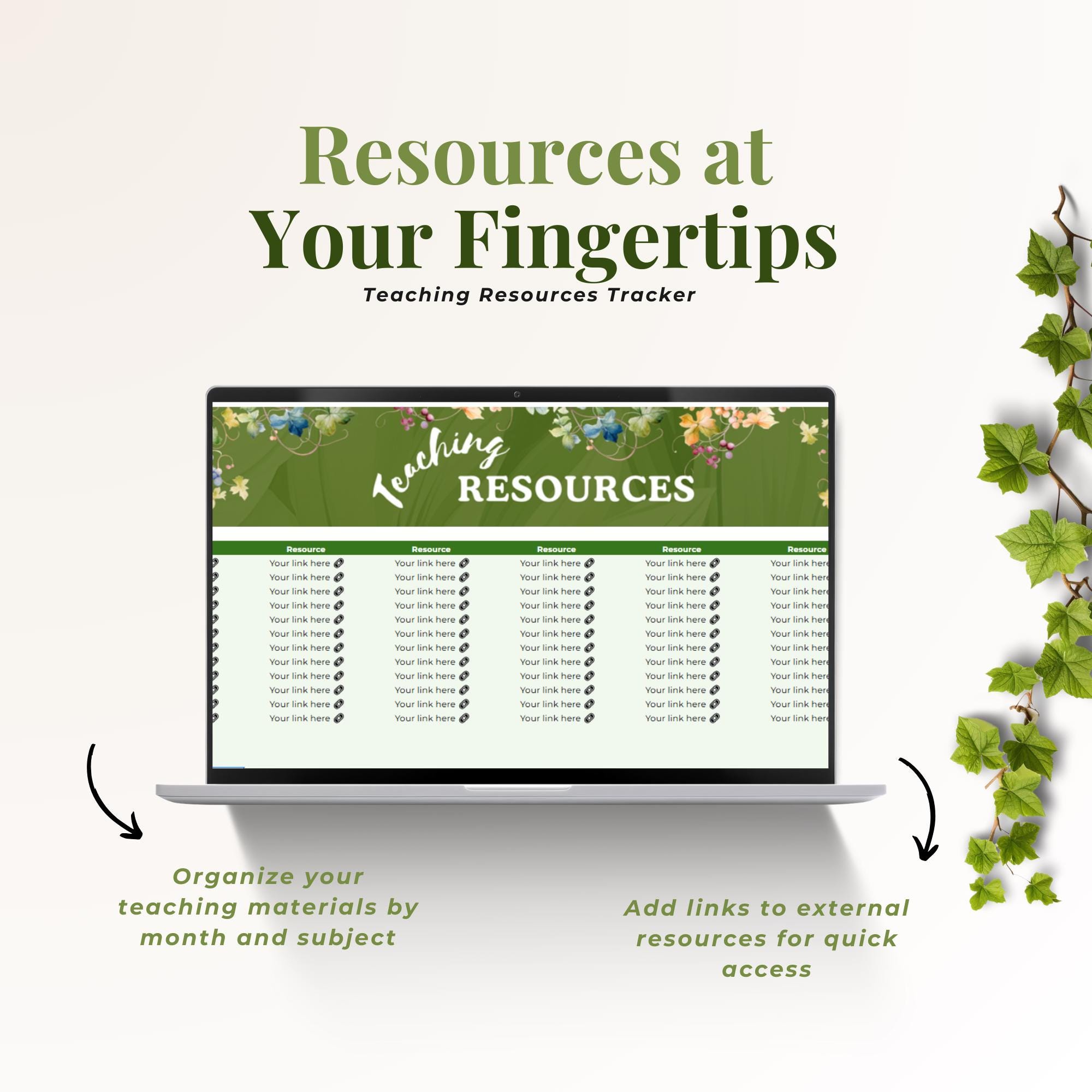 Digital Teacher Planner Google Sheets | Aesthetic Lesson Organizer ...