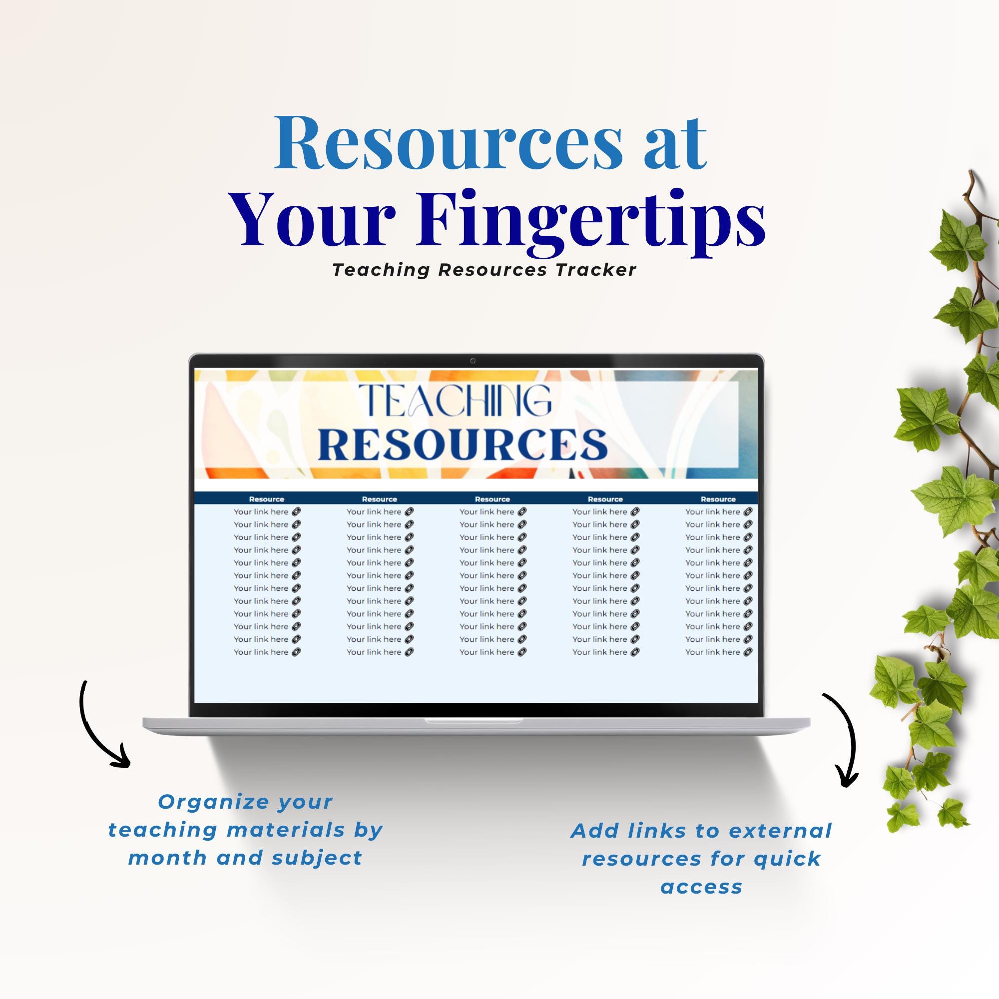Digital Teacher Planner Google Sheets | Aesthetic Lesson Organizer ...