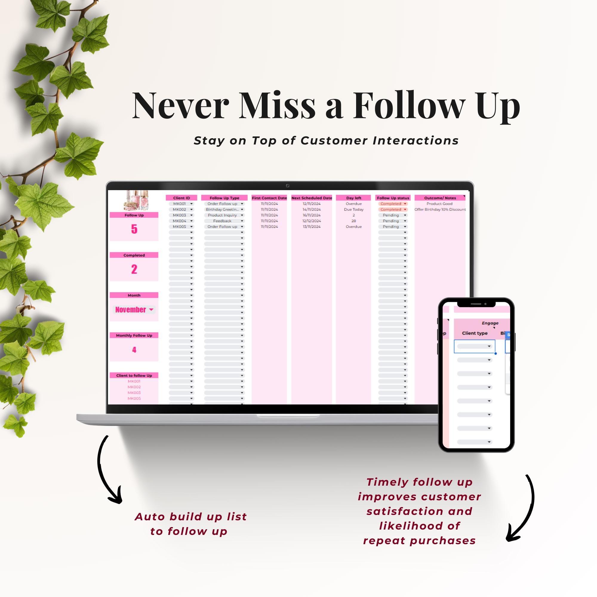 Mary Kay Planner Google Sheets | Lead Client Tracker & Direct Sales CRM ...