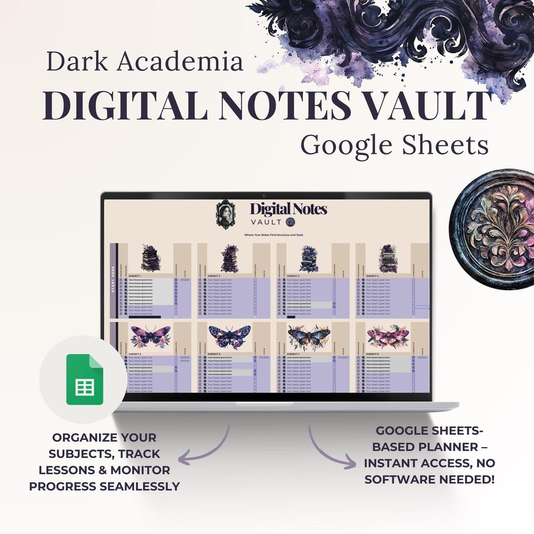 Digital Study Tracker | Google Sheets Planner | Aesthetic Learning ...