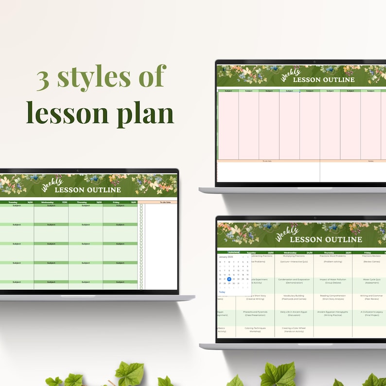 Digital Teacher Planner Google Sheets | Aesthetic Lesson Organizer ...