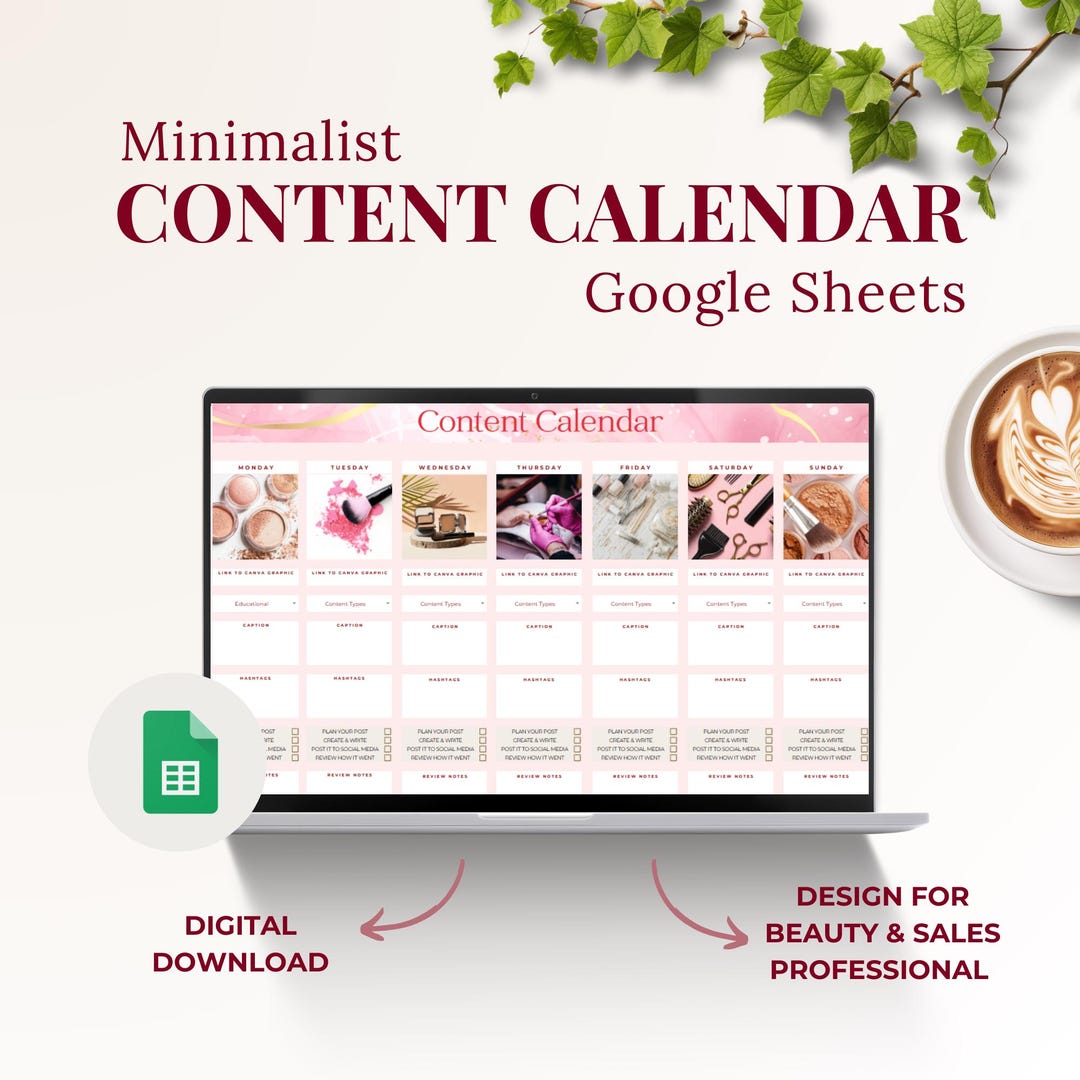 Mary Kay Seller Content Planner Spreadsheet, Weekly Social Media ...
