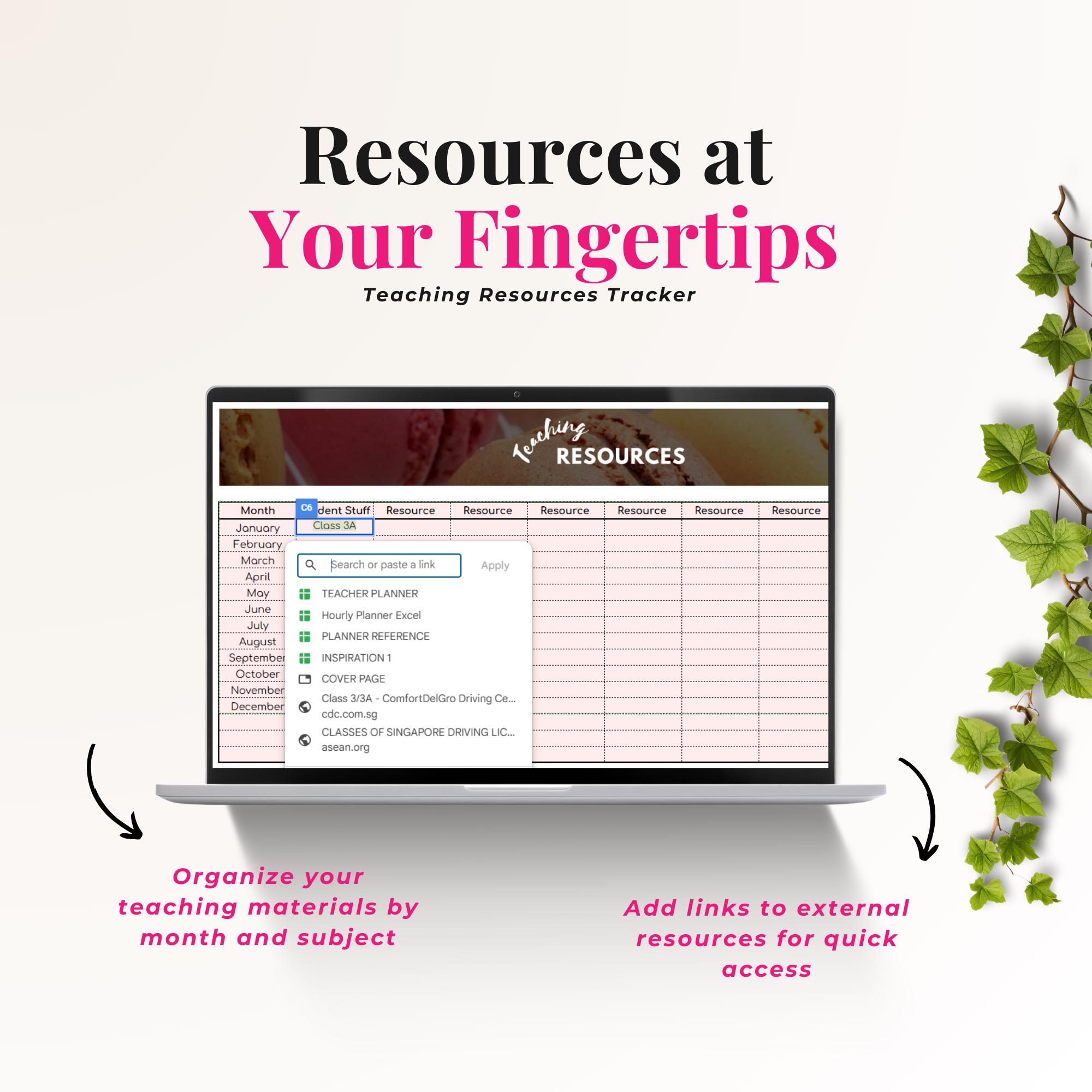 Digital Teacher Planner Google Sheets Template Editable Weekly Planner ...