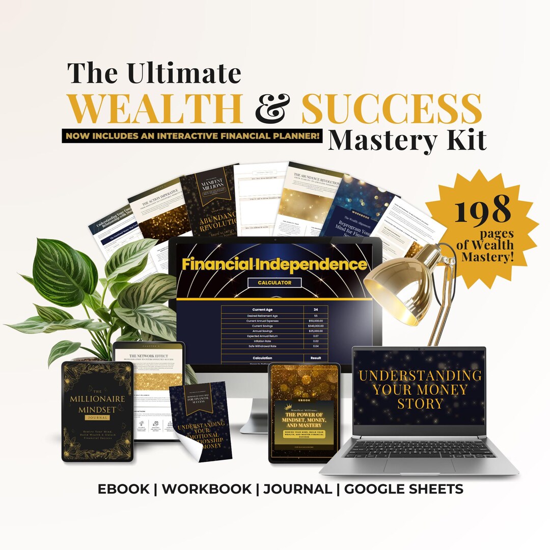 Mindset Journal & Financial Planner | Wealth Manifestation Workbook | Goal Setting and Abundance ...