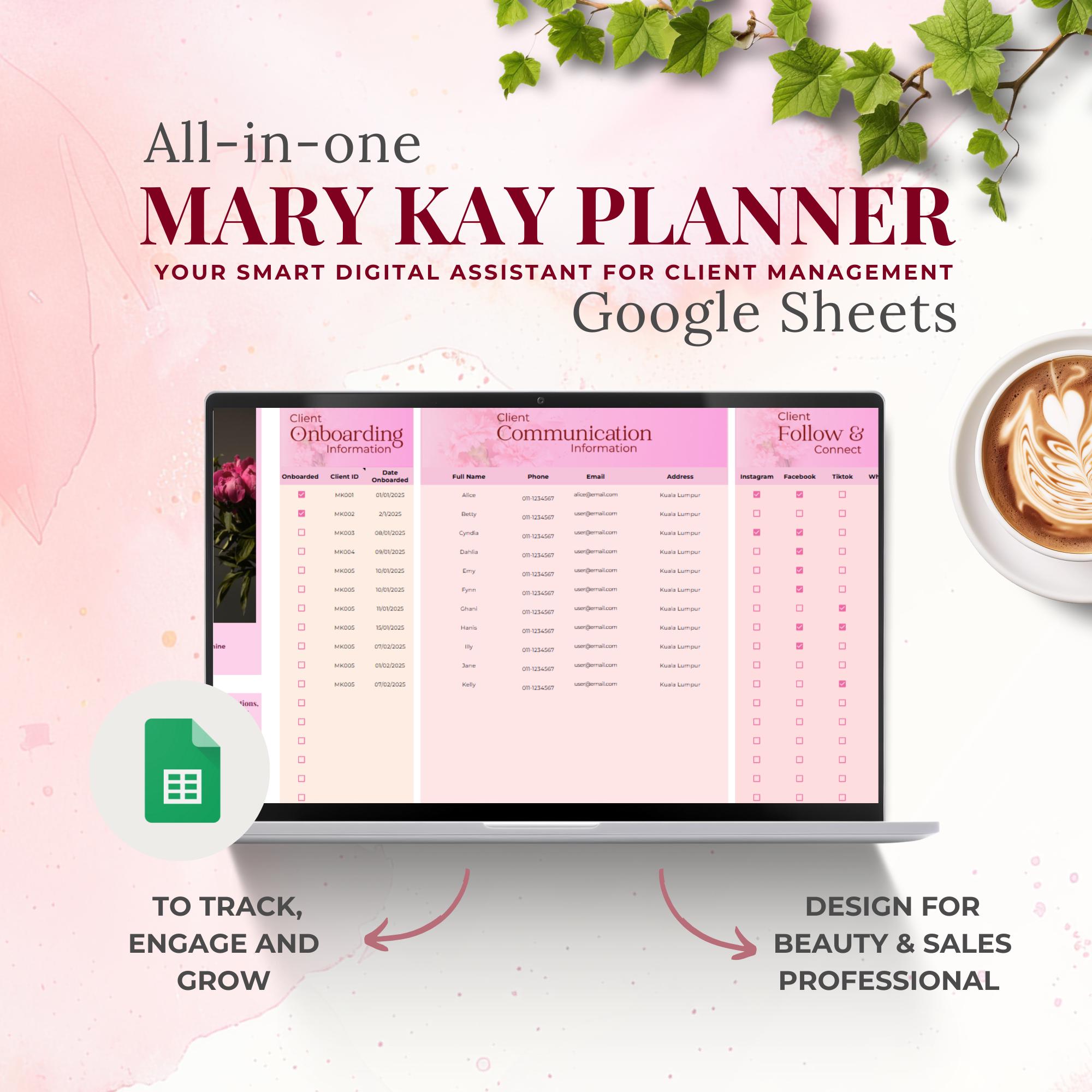 Mary Kay Planner Customer Management Tool, Digital Client Organizer ...