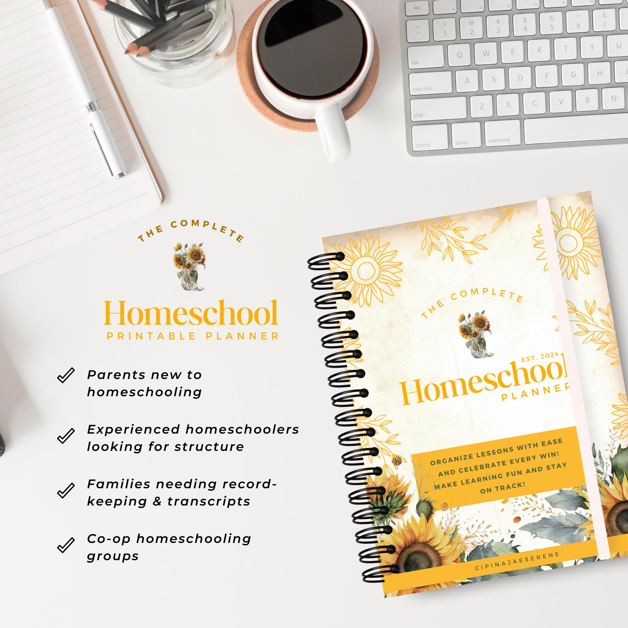 2025-2026 Sunflower Homeschool Planner | Printable Monthly & Weekly ...