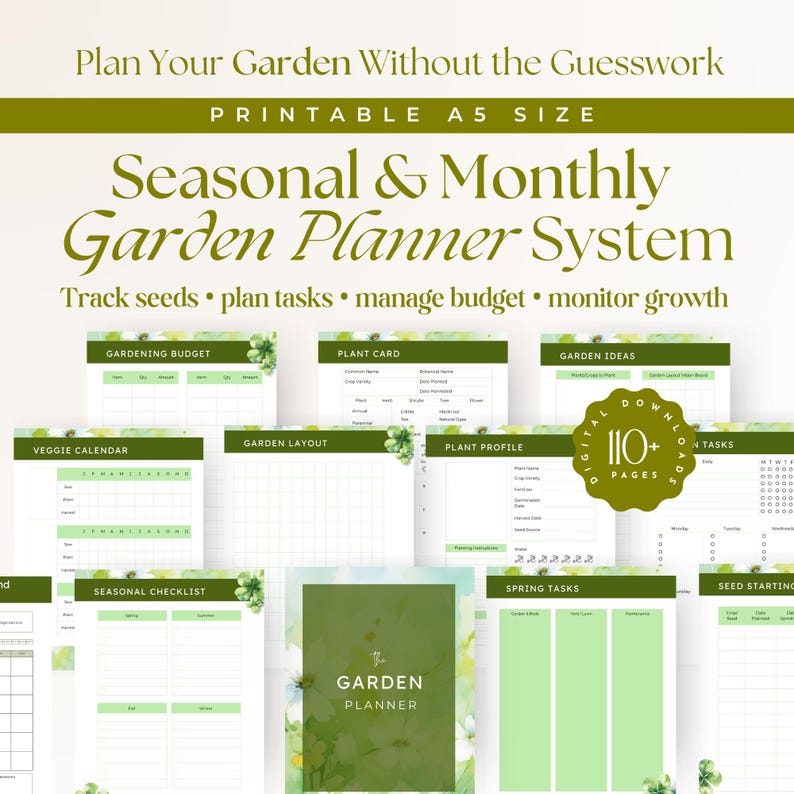 2026 Garden Planner Printable A5 Bundle | Seasonal Garden Journal ...