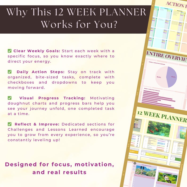 12 Week Goal Planner Productivity Template for 2024 Digital Planning ...