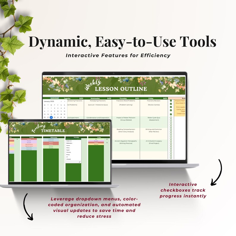 Digital Teacher Planner Google Sheets | Aesthetic Lesson Organizer ...