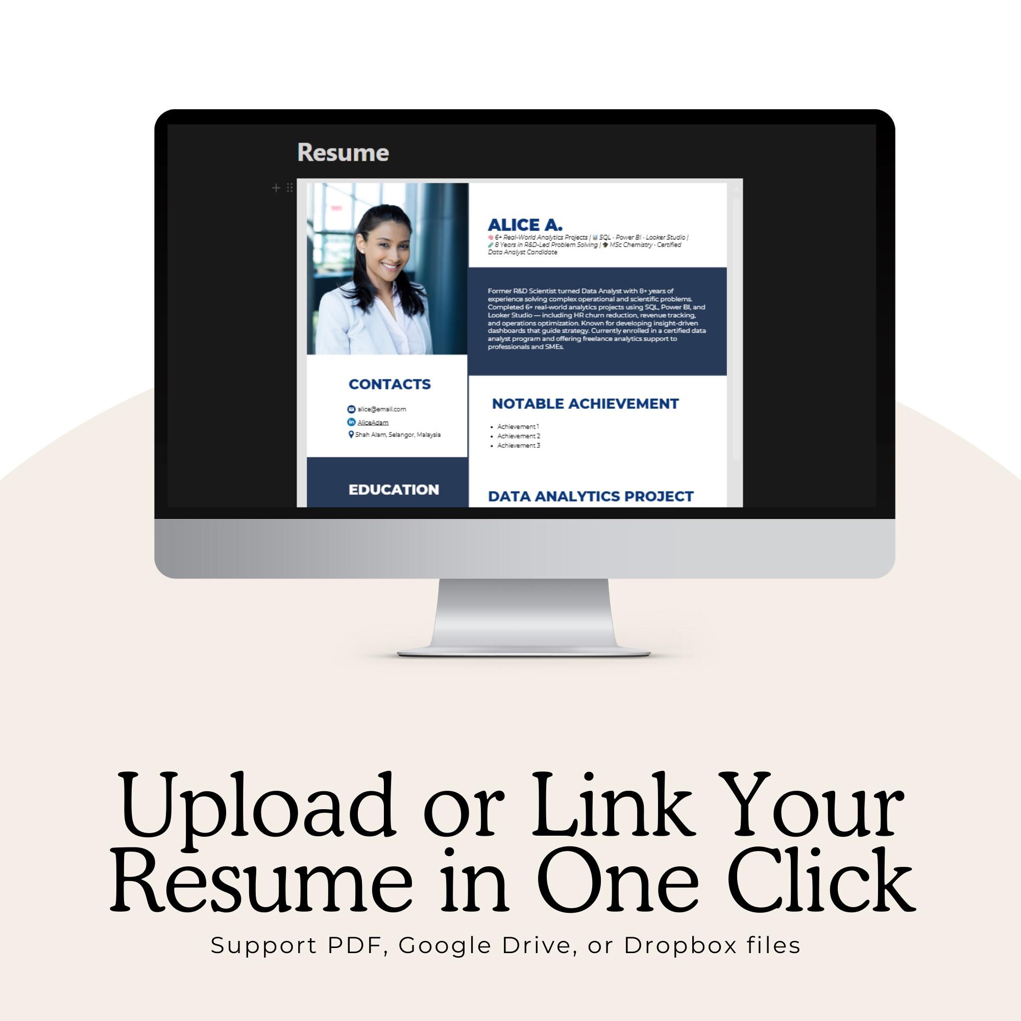 Data Analyst Notion Portfolio | Editable Digital Resume & Project ...