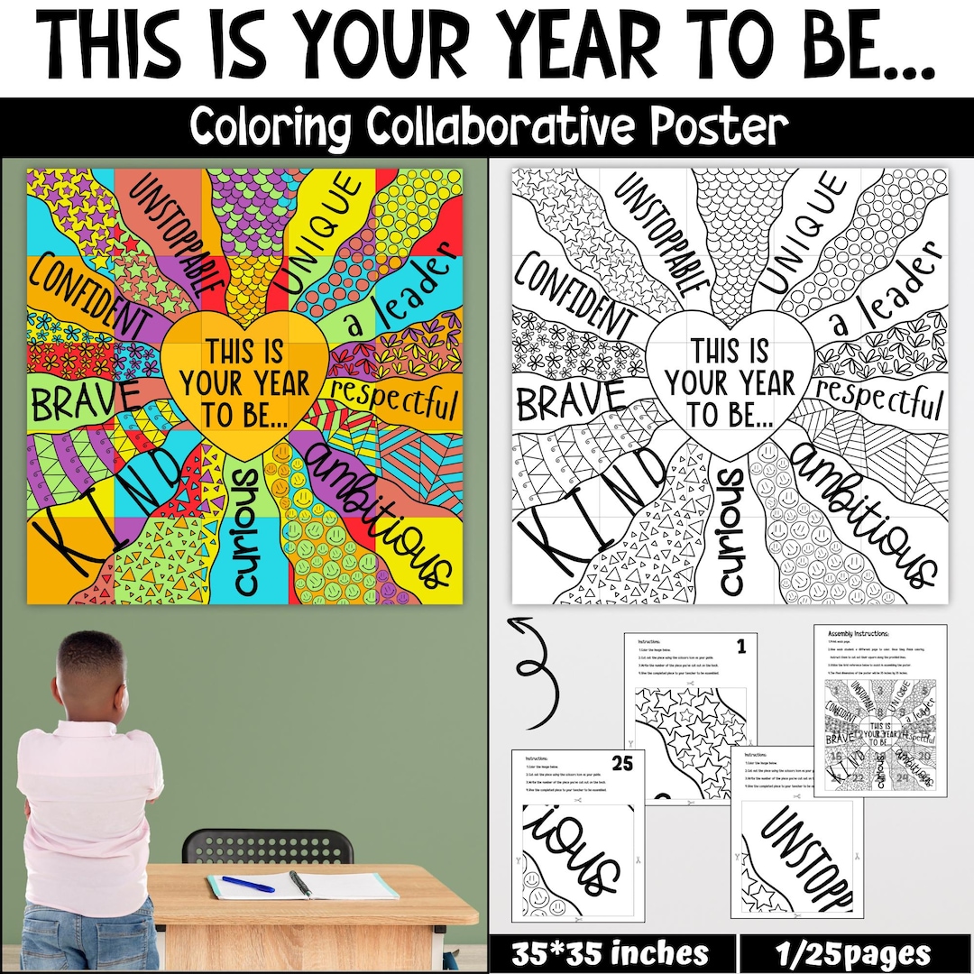 Back to School Collaborative Poster, Coloring Pages, Bulletin Board ...