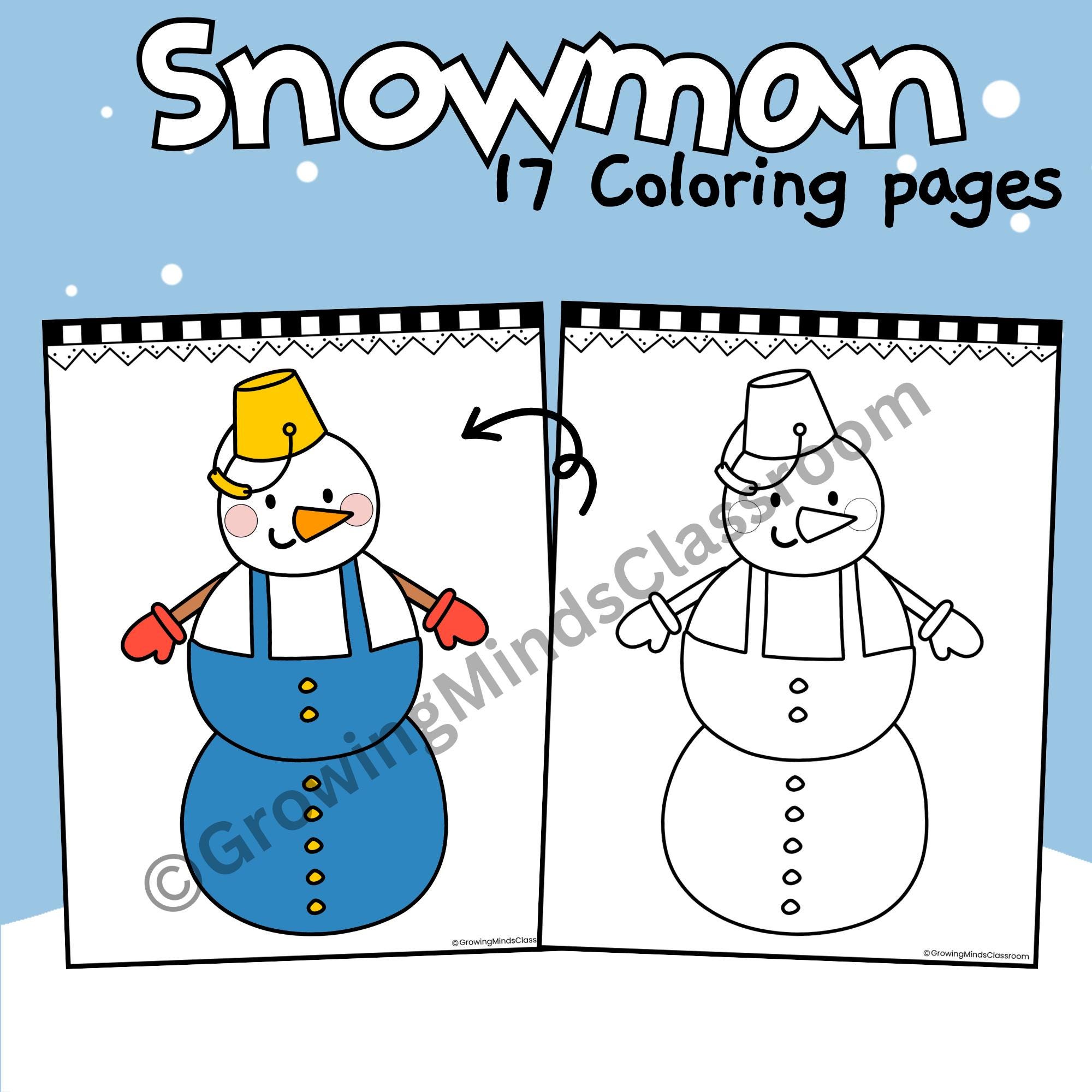 Snowman Coloring Pages, Winter Coloring Sheets, Winter Crafts, Art ...