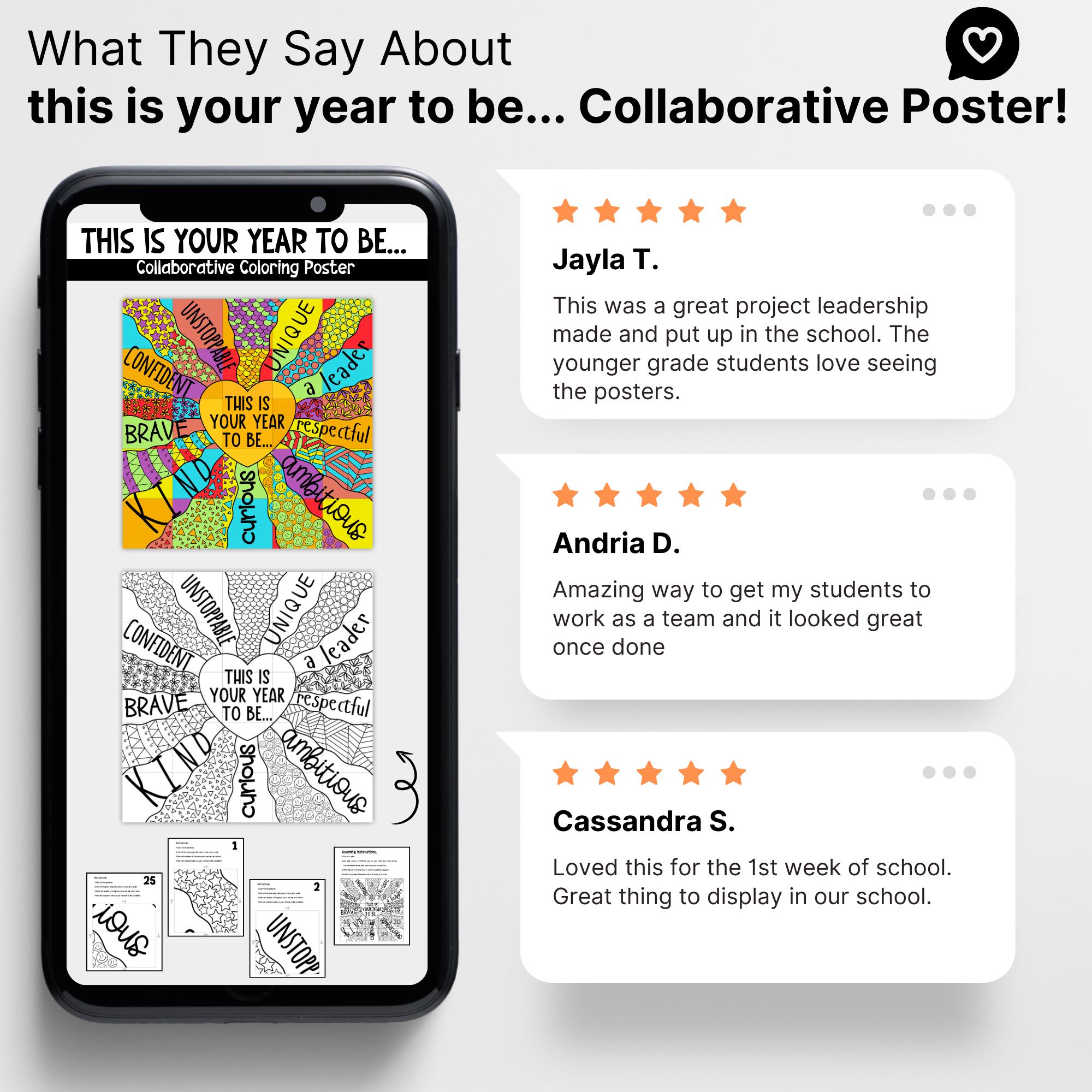 Back to School Collaborative Poster, Coloring Pages, Bulletin Board ...