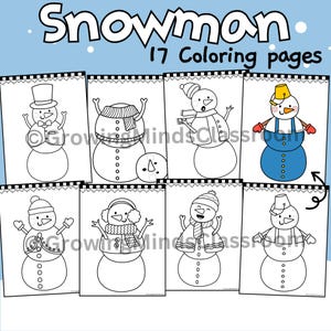 Snowman Coloring Pages, Winter Coloring Sheets, Winter Crafts, Art ...
