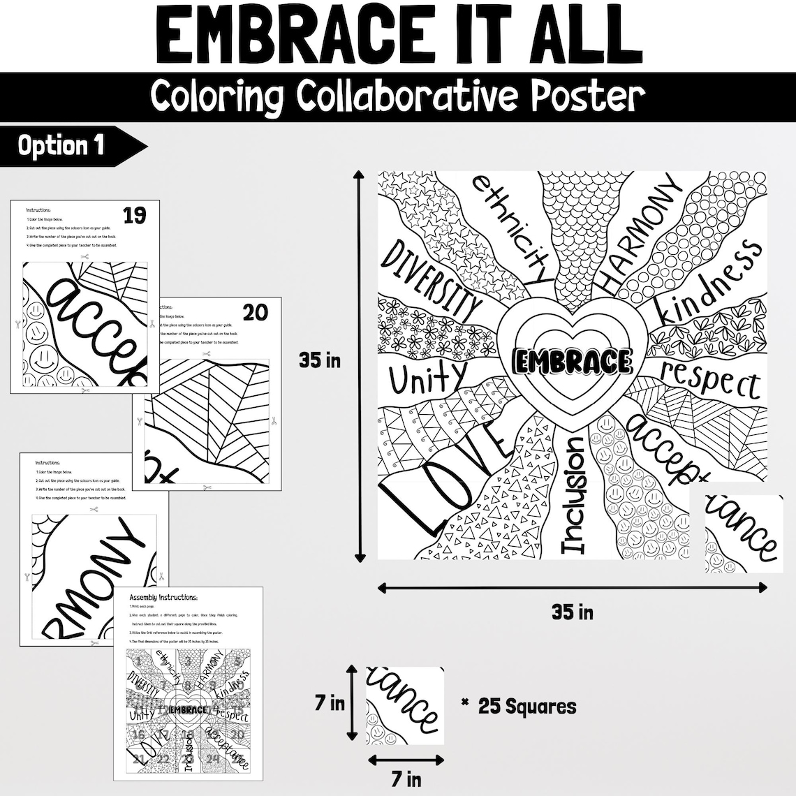 Harmony Day Collaborative Poster, Coloring Pages, Bulletin Board, Art ...
