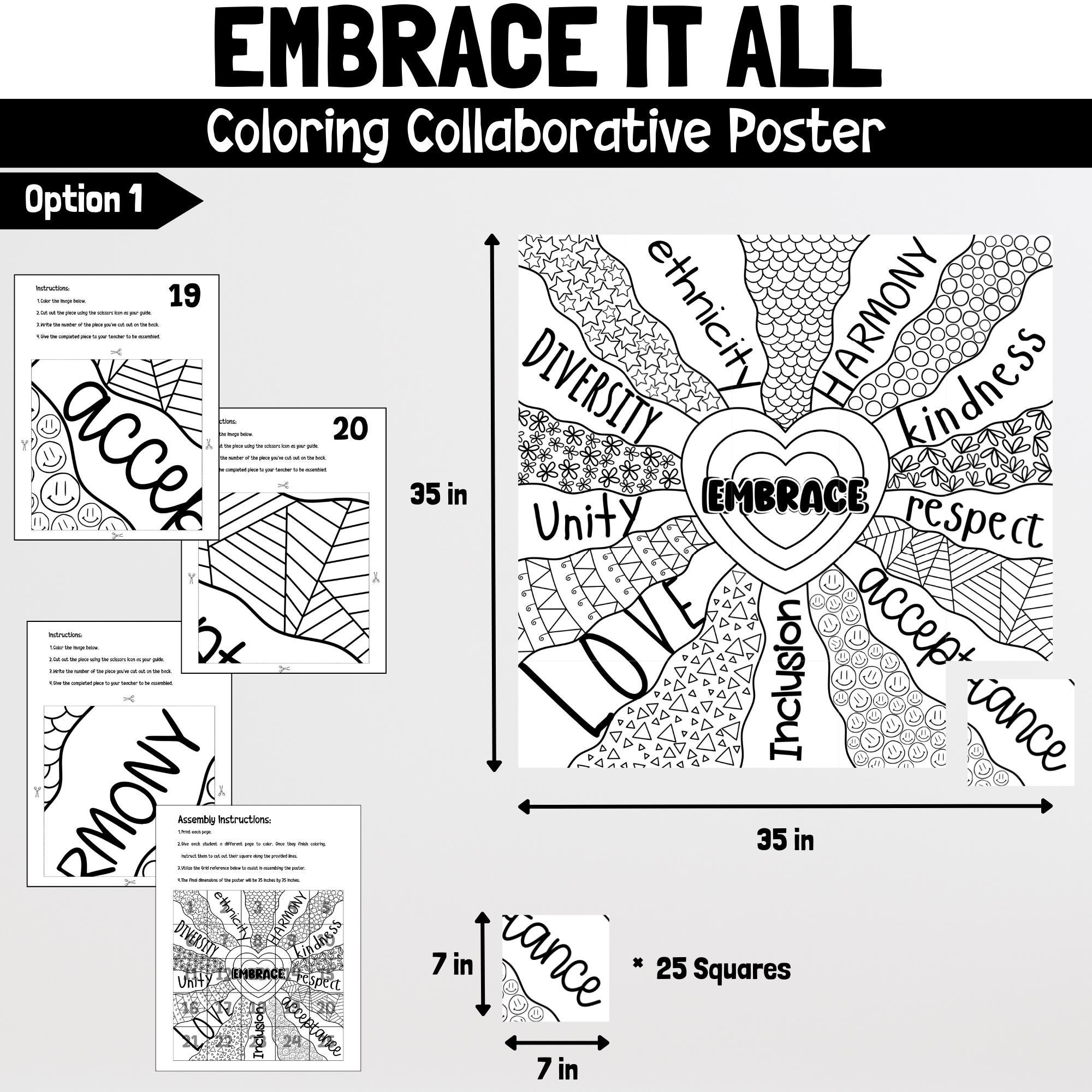 Harmony Day Collaborative Poster, Coloring Pages, Bulletin Board, Art ...