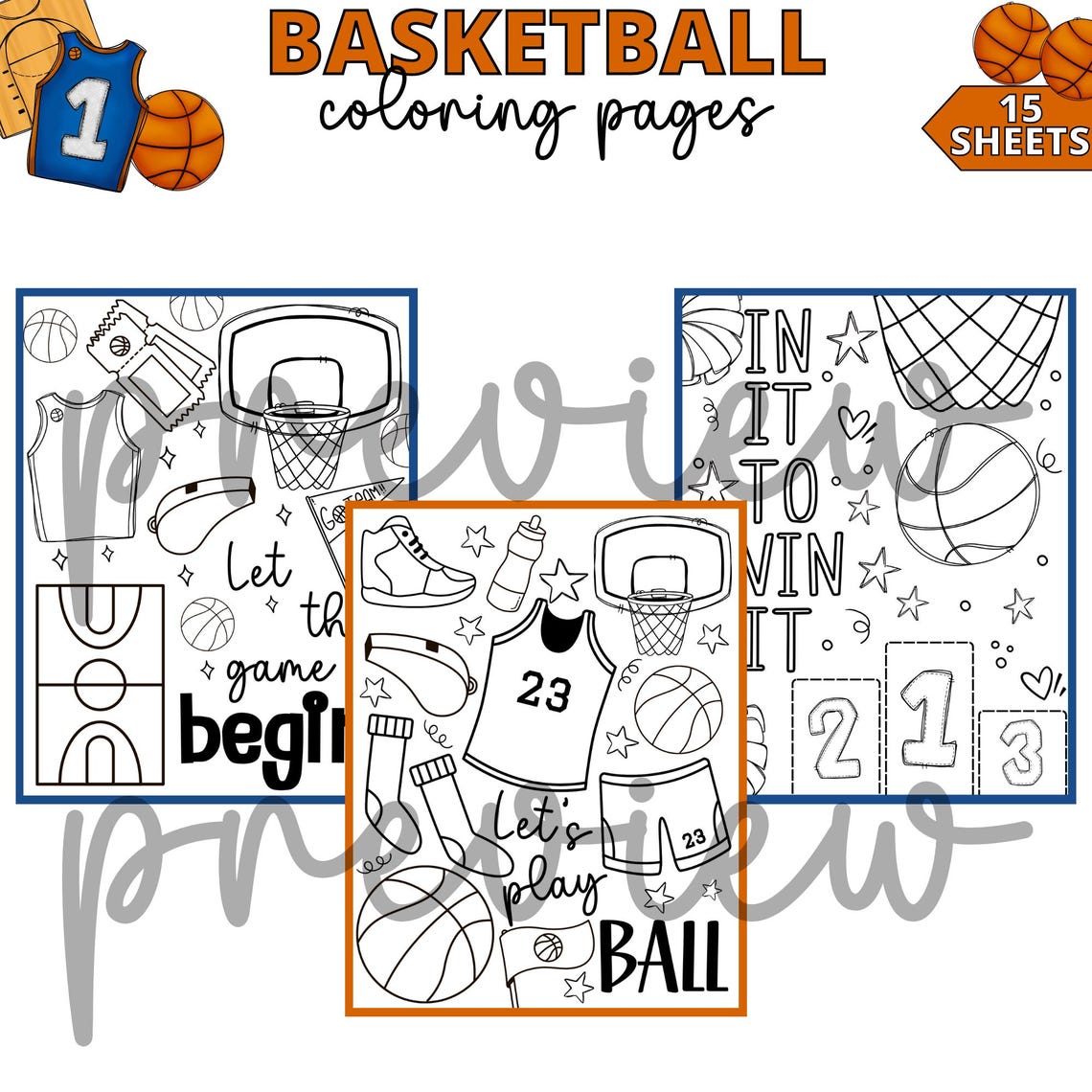 Basketball Tournament Coloring Pages, Basketball-themed Coloring Sheets ...