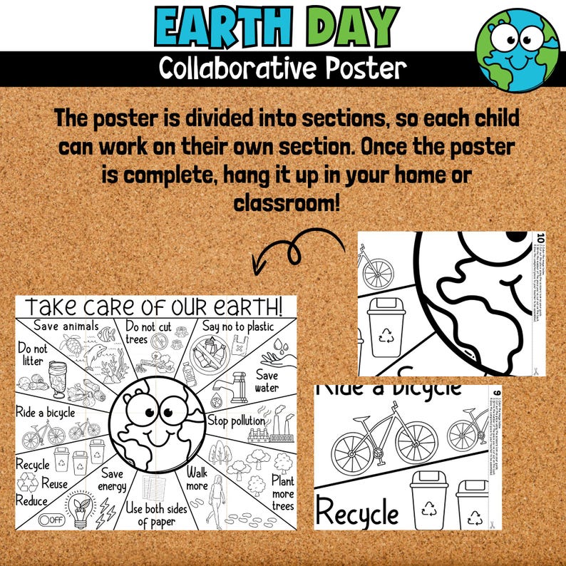 Earth Day Project, Collaborative Poster, Coloring Pages, Bulletin Board ...