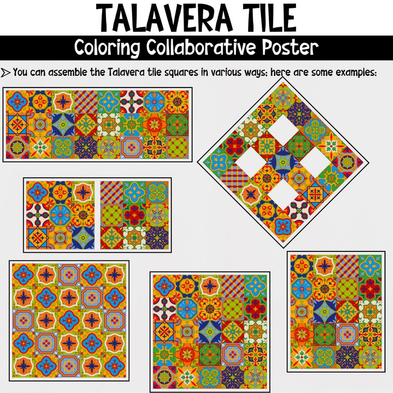 Cinco De Mayo Talavera Tile Collaborative Coloring Poster, Art Project ...