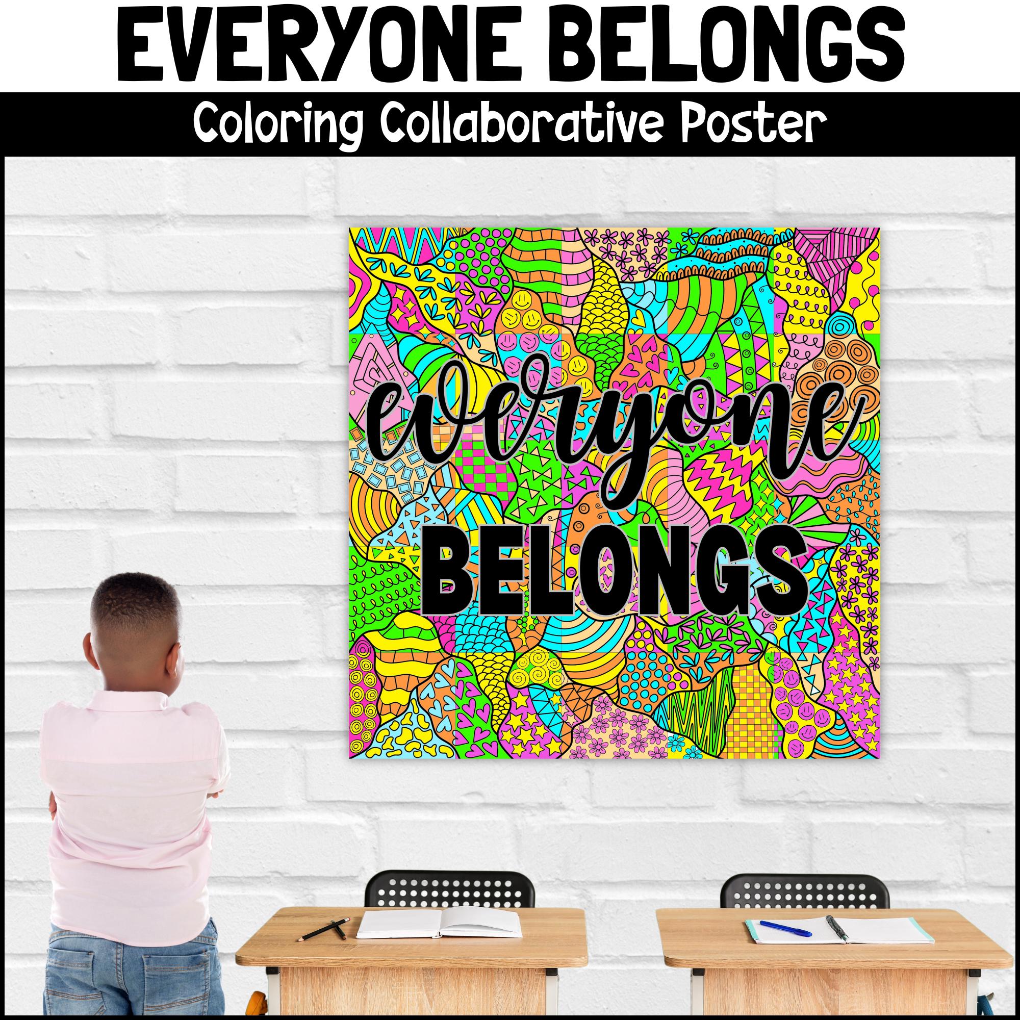 Harmony Day Collaborative Coloring Poster, Everyone Belong Poster ...