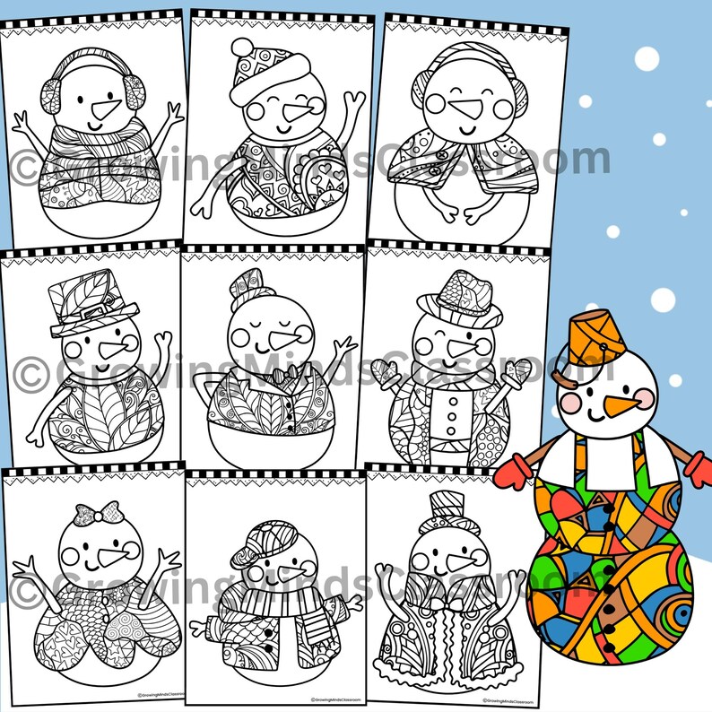 Snowman Coloring Pages, Winter Coloring Sheets, Winter Crafts, Art ...