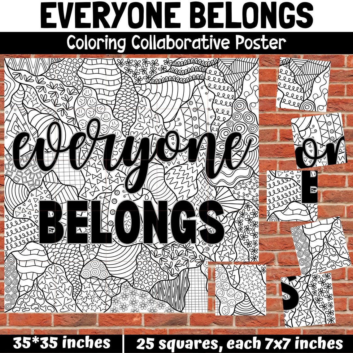 Harmony Day Collaborative Coloring Poster, Everyone Belong Poster ...