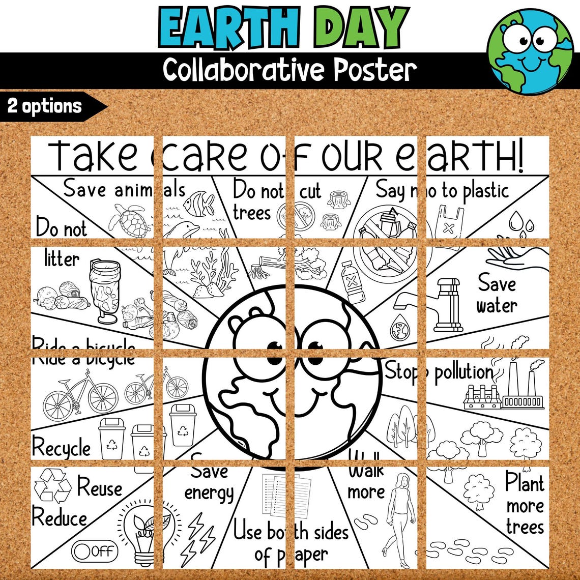 Earth Day Project, Collaborative Poster, Coloring Pages, Bulletin Board ...