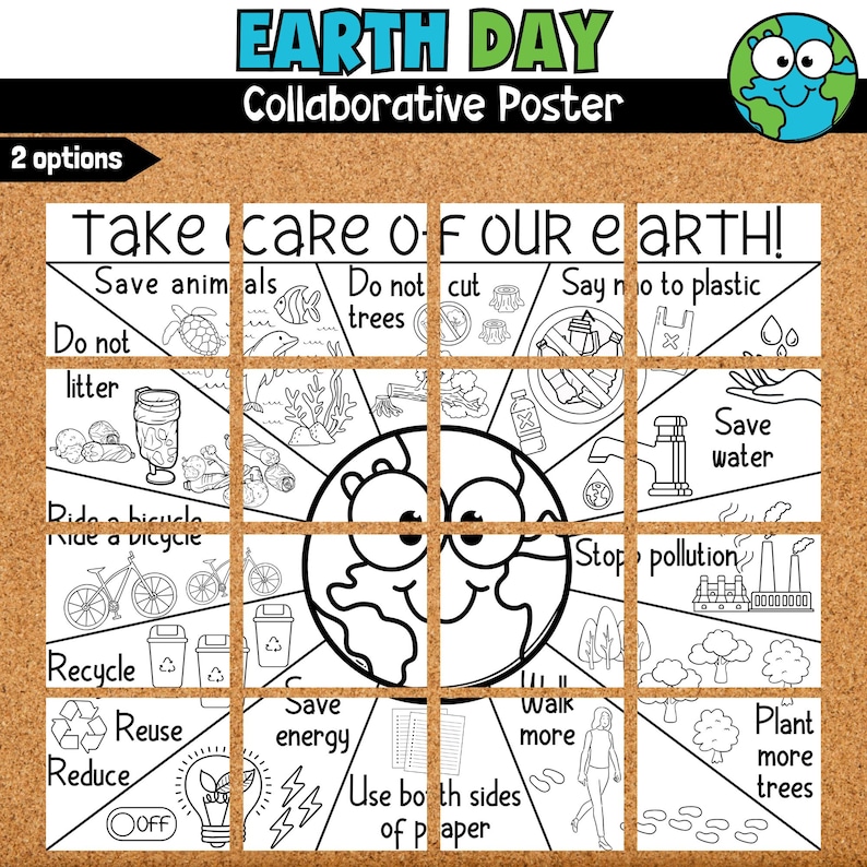 Earth Day Project, Collaborative Poster, Coloring Pages, Bulletin Board ...
