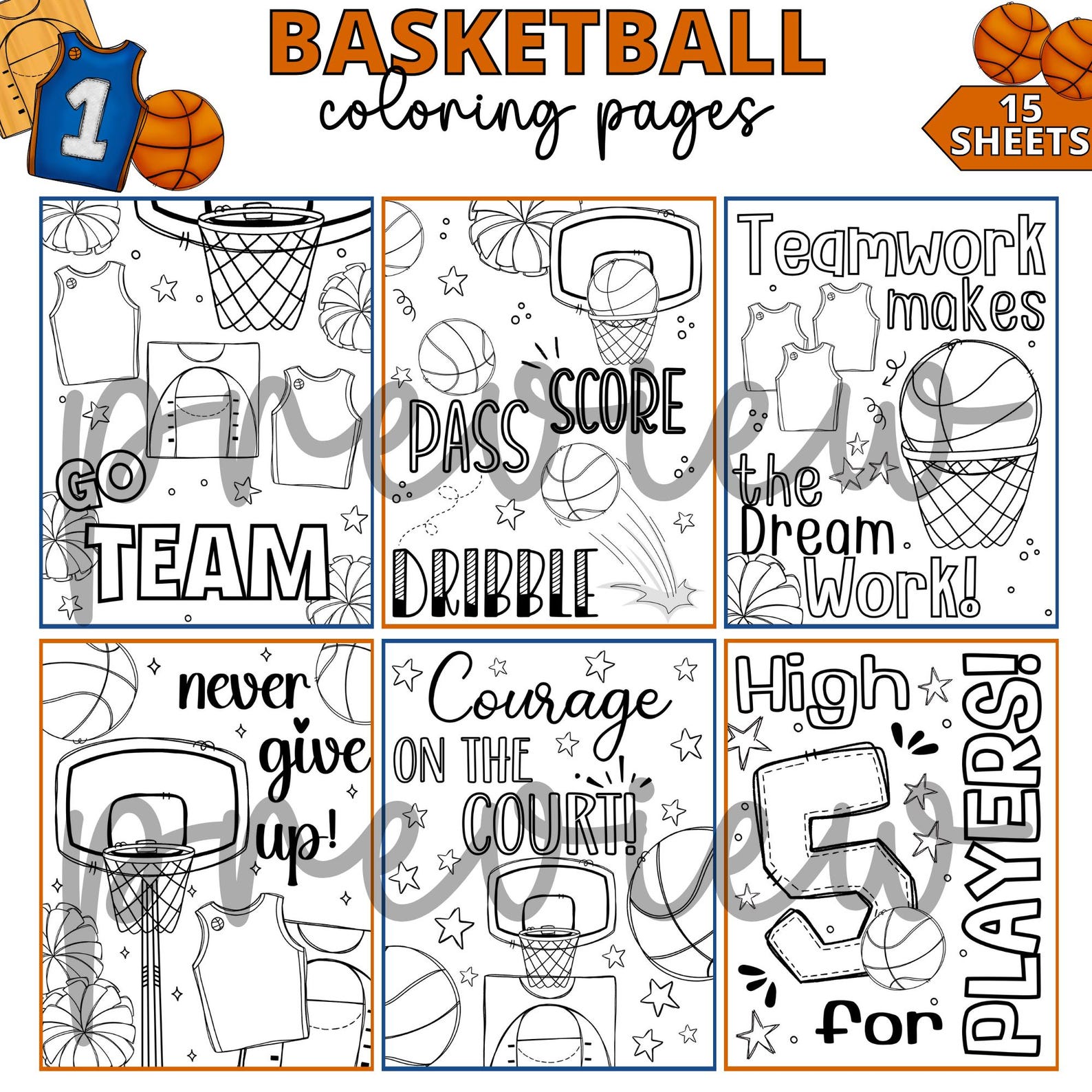 Basketball Tournament Coloring Pages, Basketball-themed Coloring Sheets ...