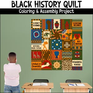 Black History Month Quilt Project, Collaborative Coloring Poster ...