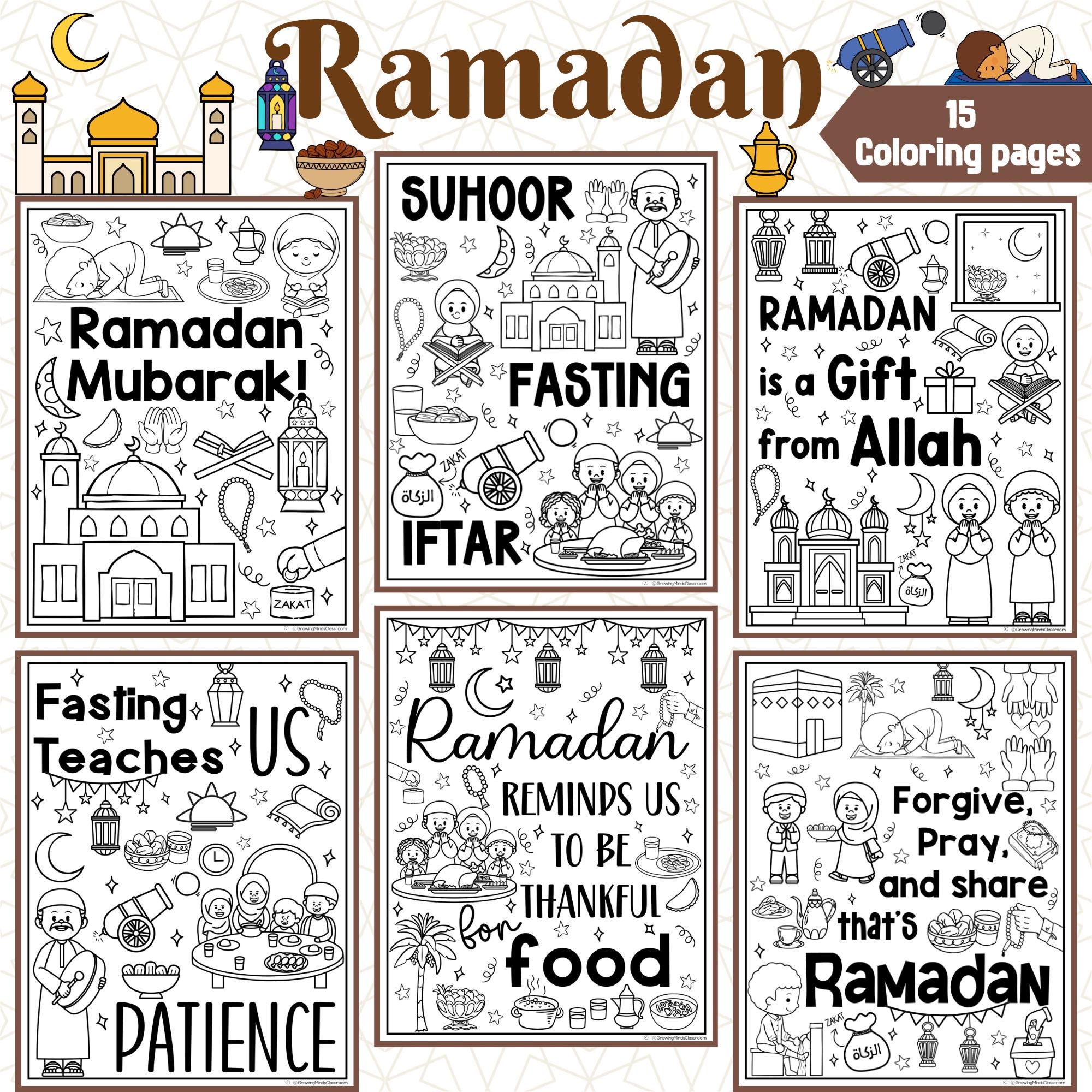 Ramadan Coloring Pages, Islamic Coloring Sheets, Art Project, Bulletin ...