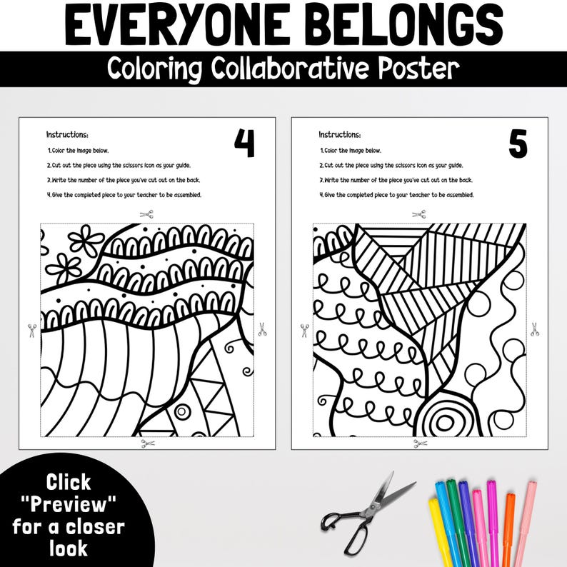 Harmony Day Collaborative Coloring Poster, Everyone Belong Poster ...