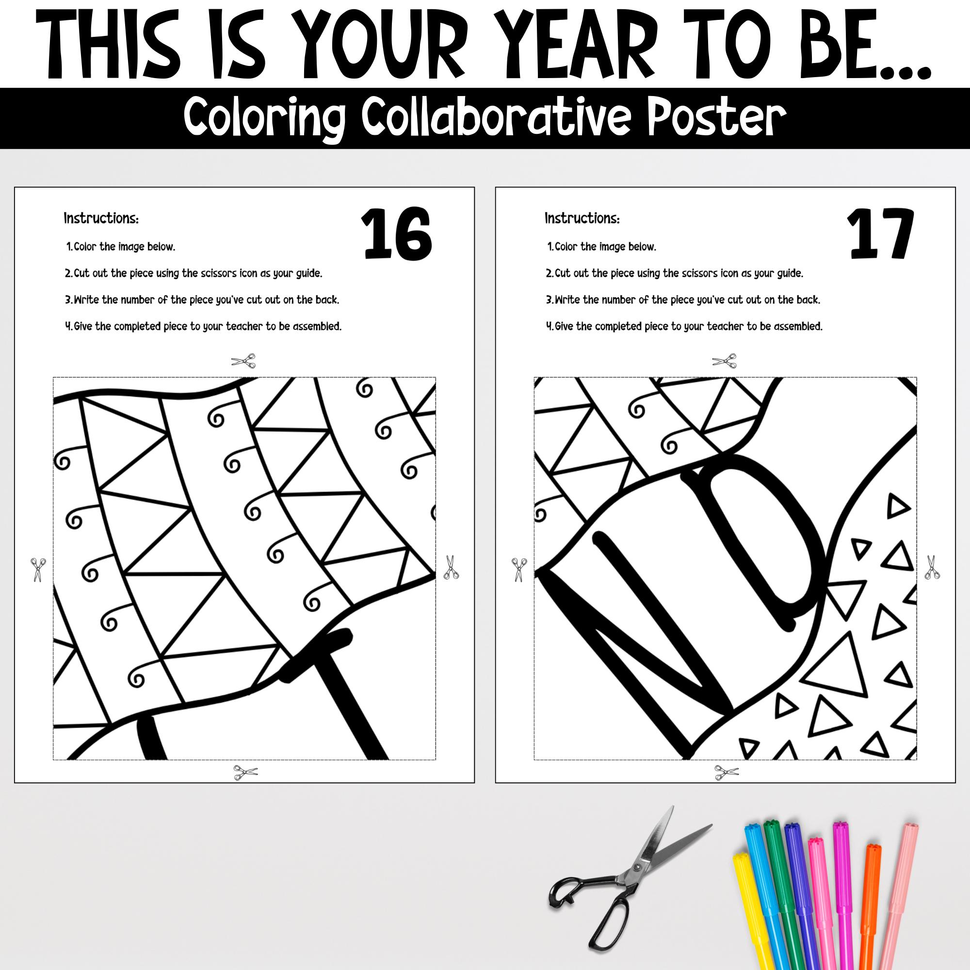 Back to School Collaborative Poster, Coloring Pages, Bulletin Board ...