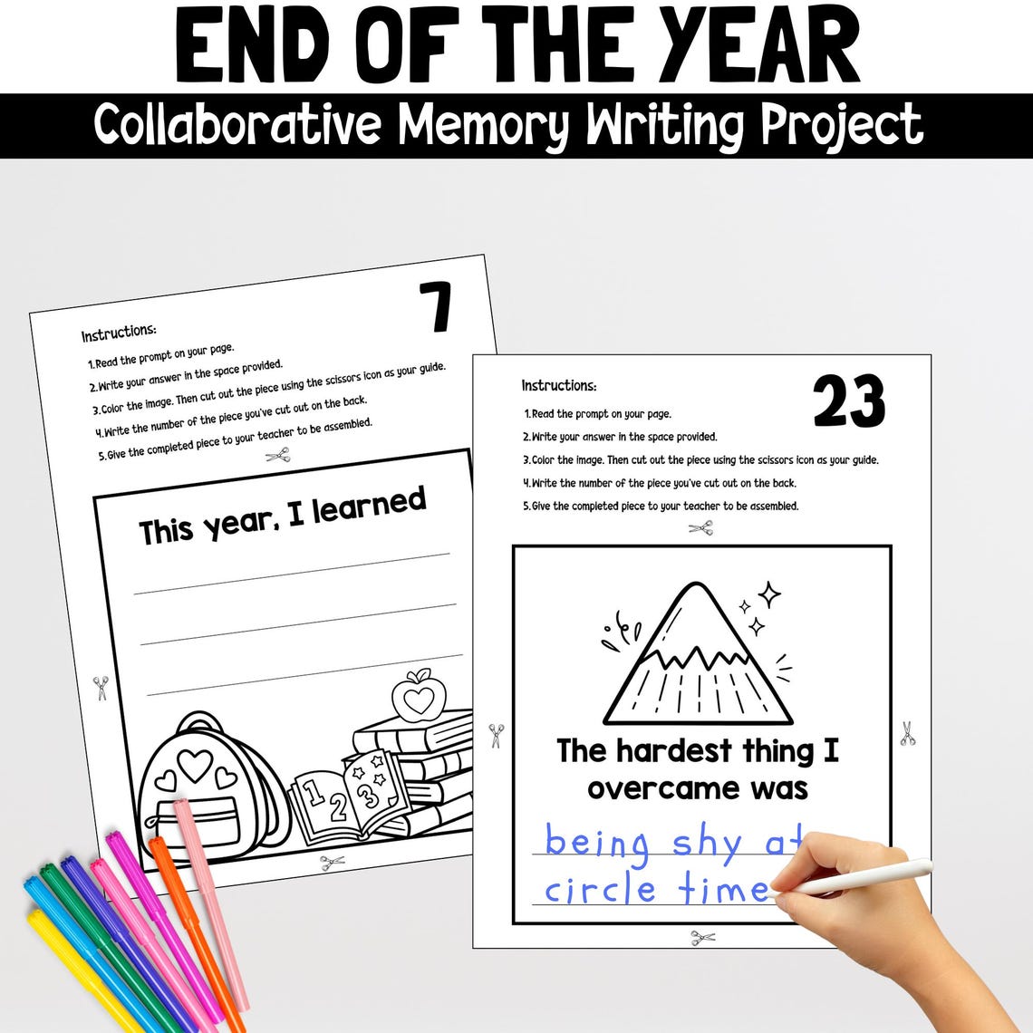End of the Year Reflection, Memory Writing Prompts, Collaborative Art ...