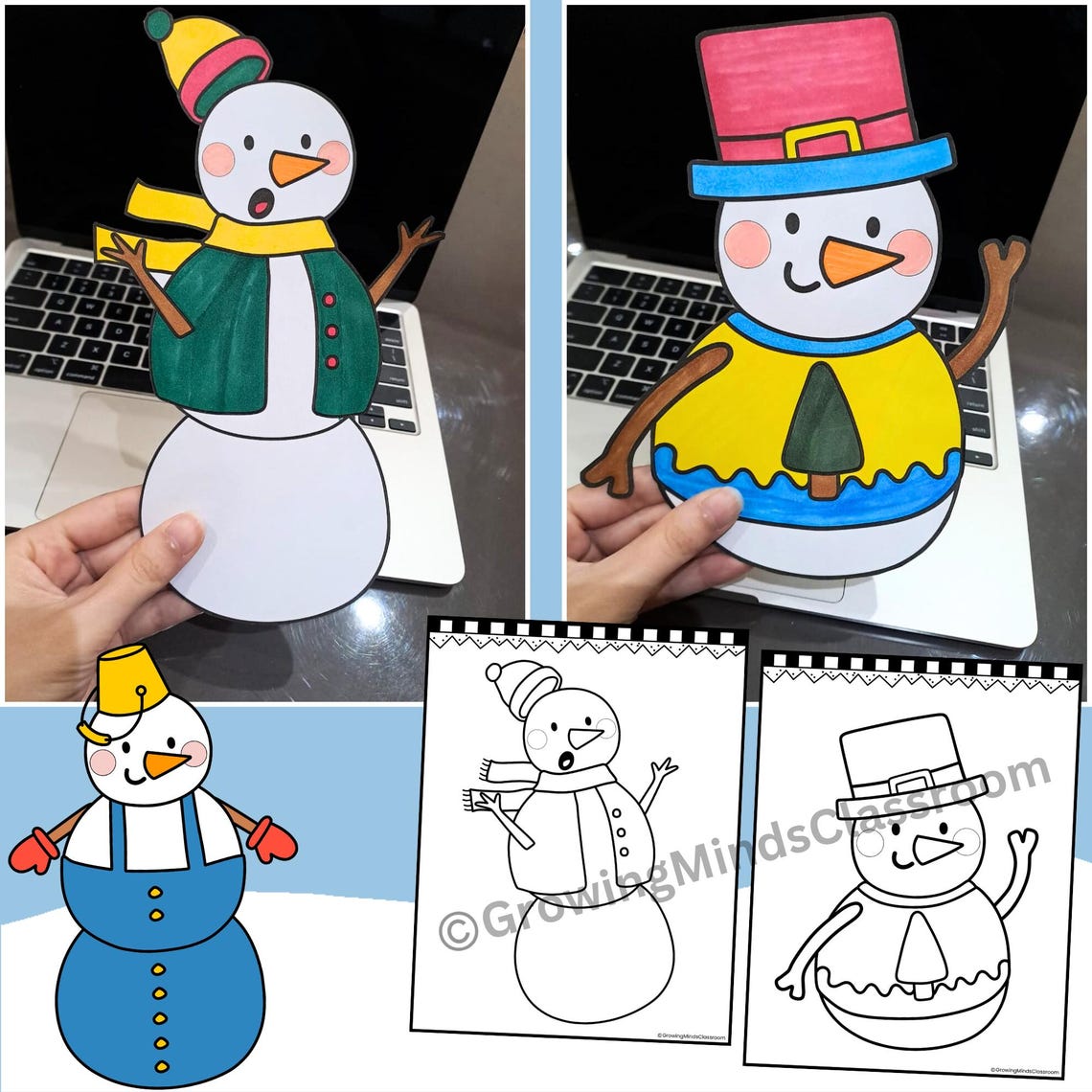 Snowman Coloring Pages, Winter Coloring Sheets, Winter Crafts, Art ...