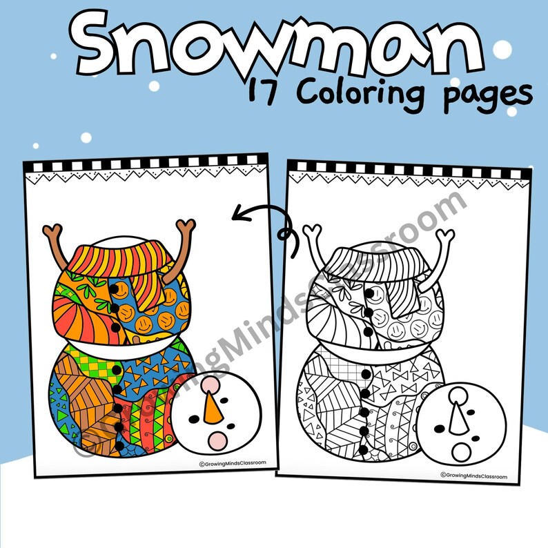 Snowman Coloring Pages, Winter Coloring Sheets, Winter Crafts, Art ...