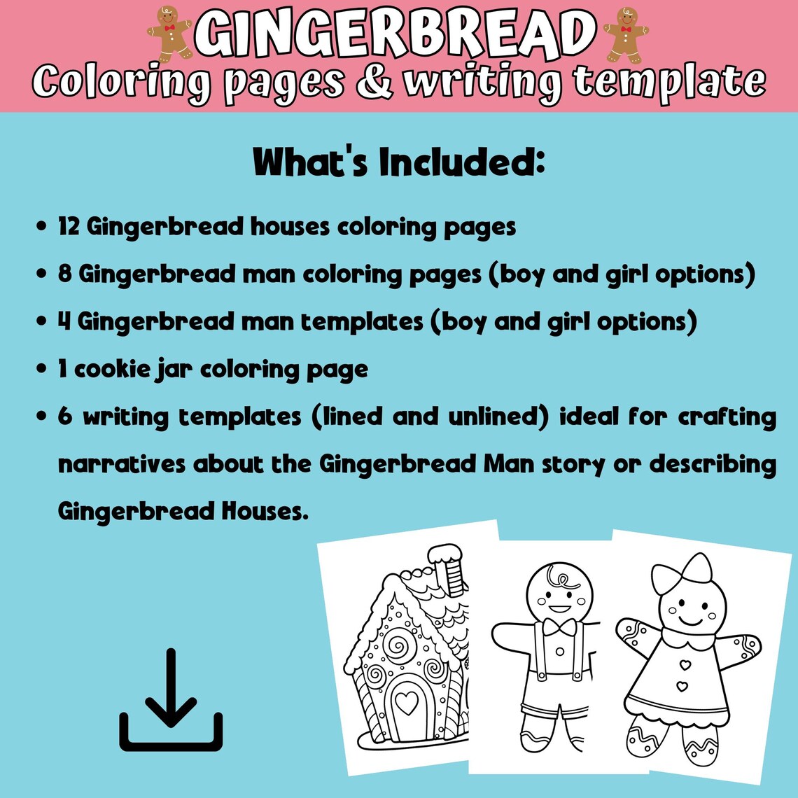 Gingerbread Man,gingerbread Girl, Gingerbread House Coloring Pages ...