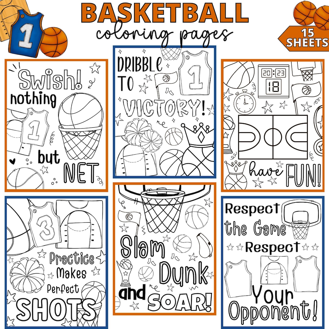Basketball Tournament Coloring Pages, Basketball-themed Coloring Sheets ...