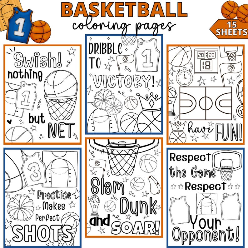 Basketball Tournament Coloring Pages, Basketball-themed Coloring Sheets ...