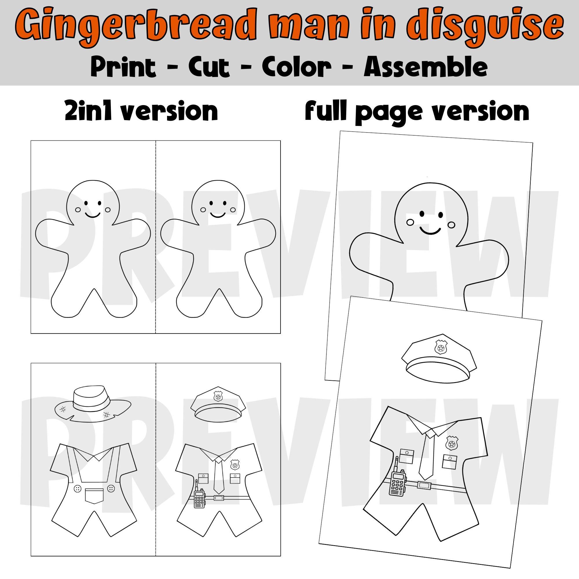 Gingerbread in Disguise, Disguise a Gingerbread Man Project, Pre-done ...