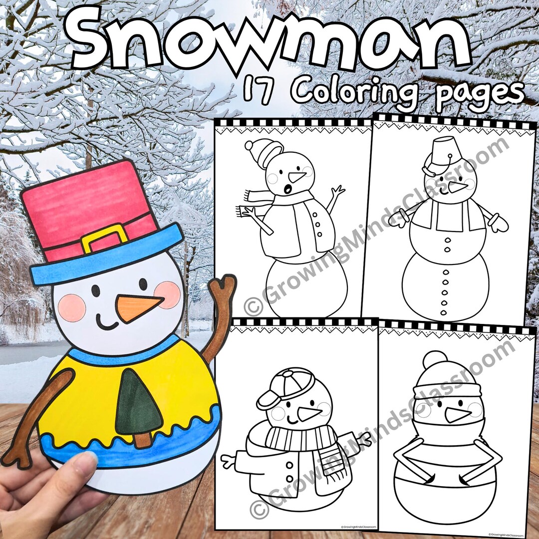 Snowman Coloring Pages, Winter Coloring Sheets, Winter Crafts, Art ...