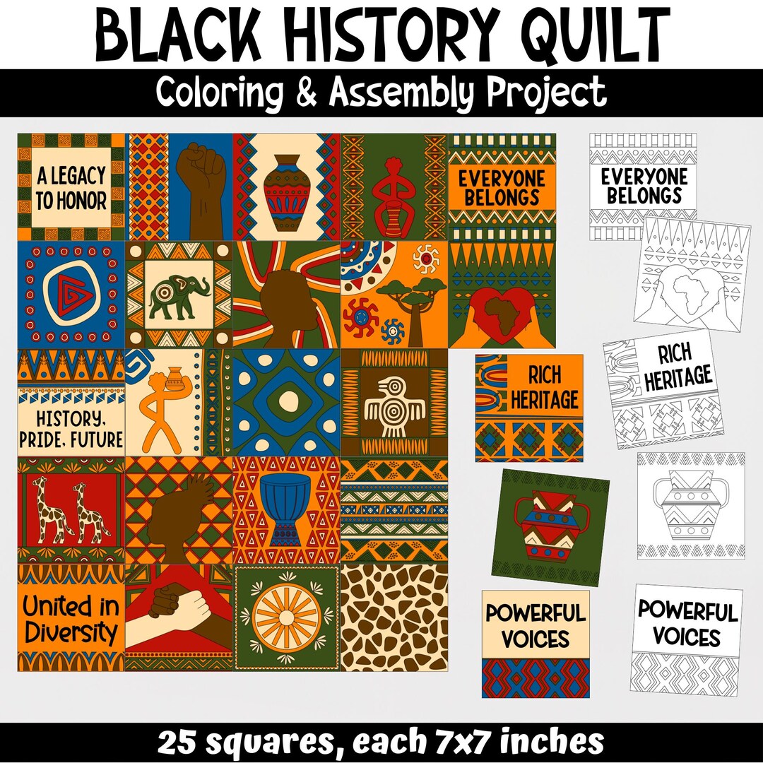 Black History Month Quilt Project, Collaborative Coloring Poster ...