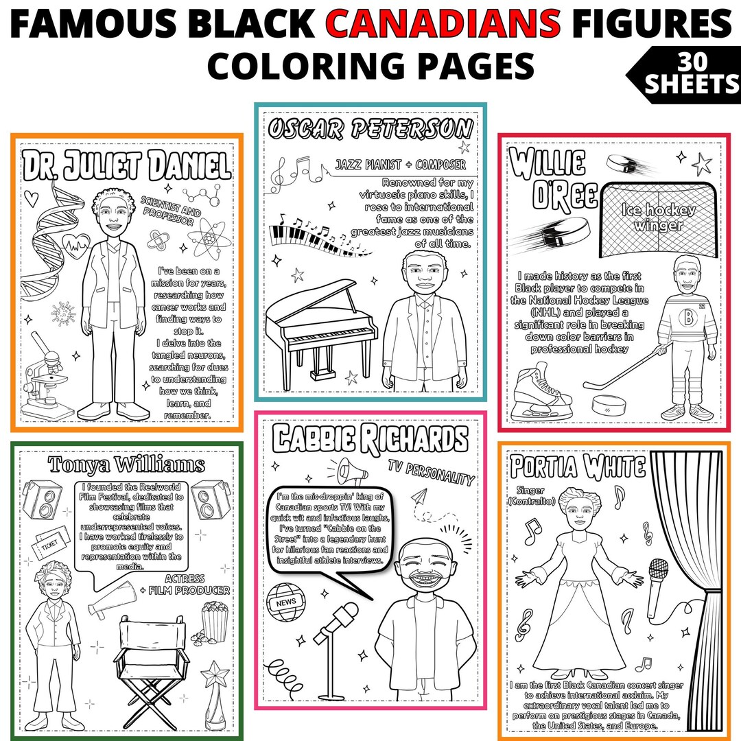 Black History Month Canada Coloring Pages, Famous Black Canadians ...