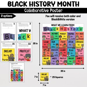 Black History Month Collaborative Poster, Coloring Pages, Notable Black ...