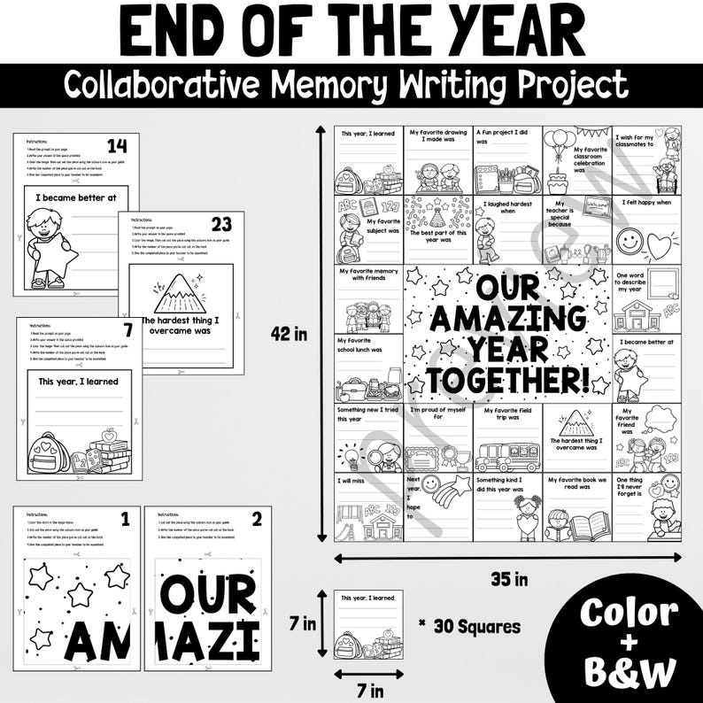 End of the Year Reflection, Memory Writing Prompts, Collaborative Art ...
