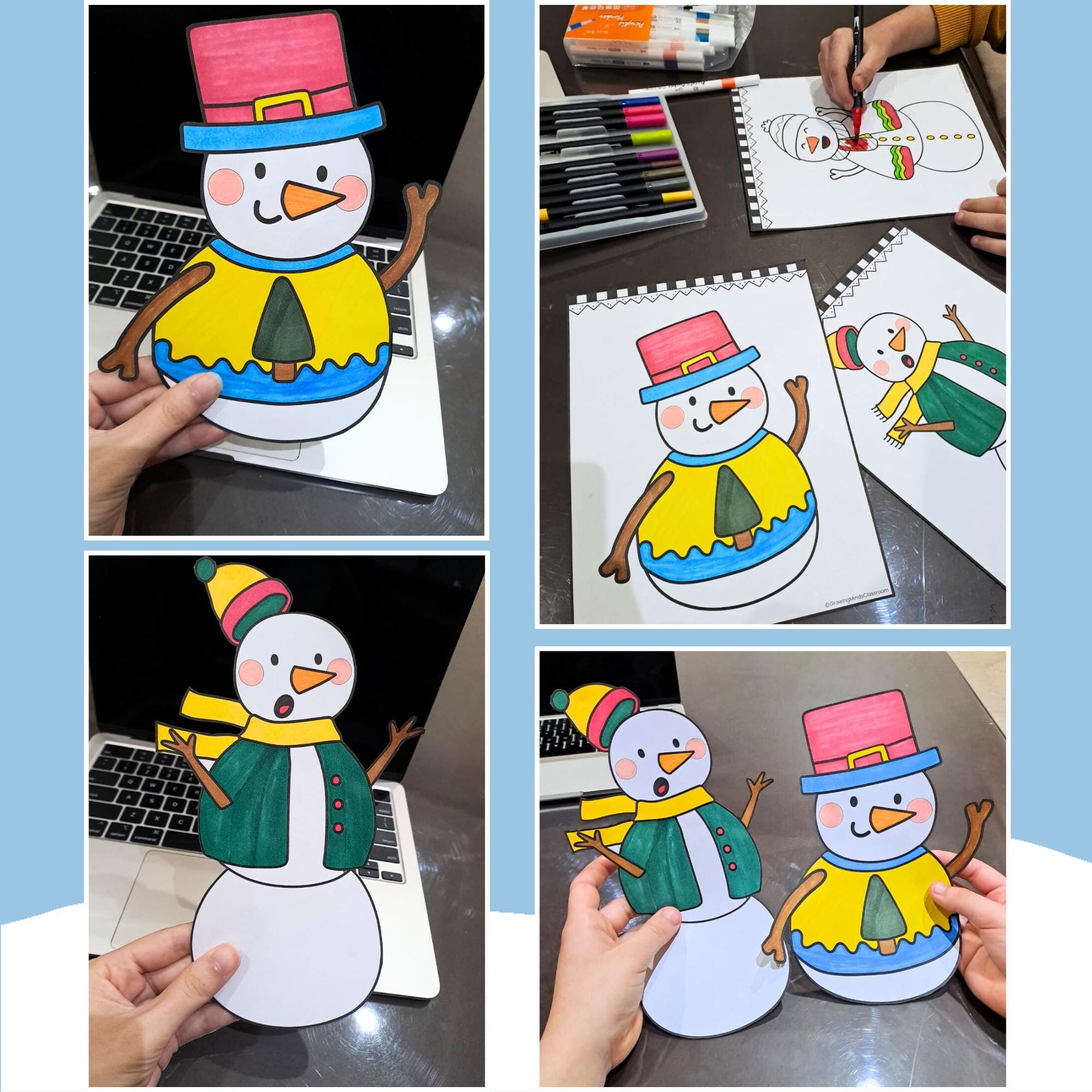 Snowman Coloring Pages, Winter Coloring Sheets, Winter Crafts, Art ...