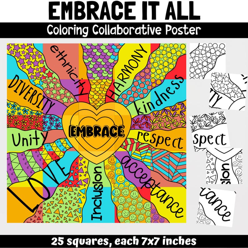 Harmony Day Collaborative Poster, Coloring Pages, Bulletin Board, Art ...