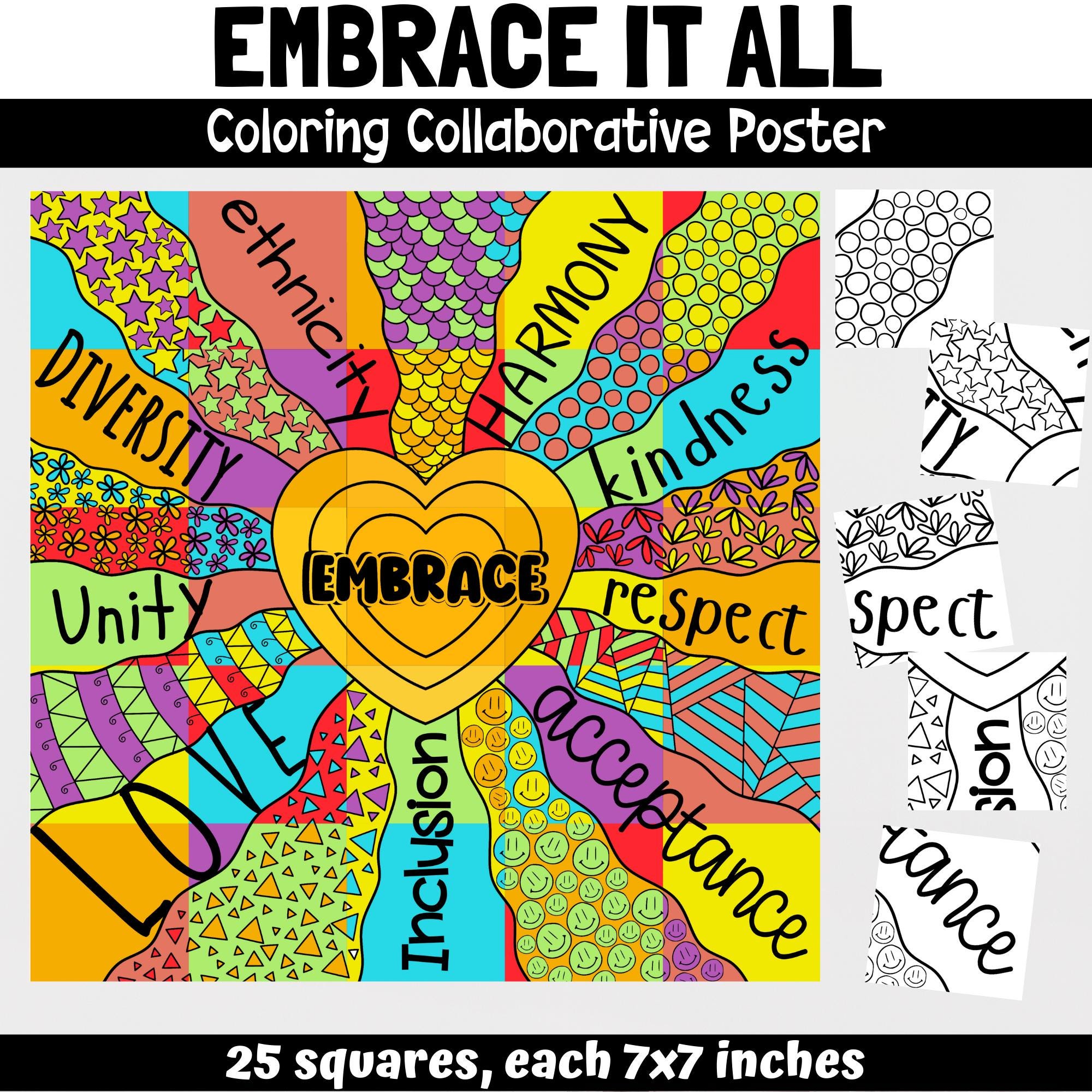 Harmony Day Collaborative Poster, Coloring Pages, Bulletin Board, Art ...